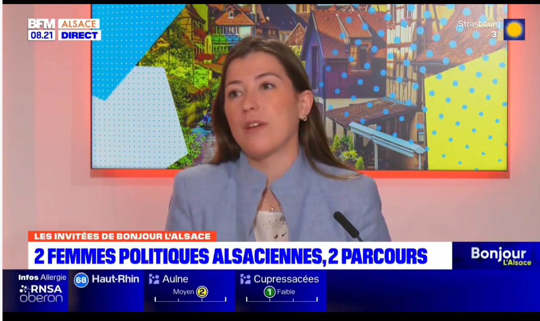 Sur le plateau de BFM Alsace à l’occasion de la journée internationale des droits des femmes ...